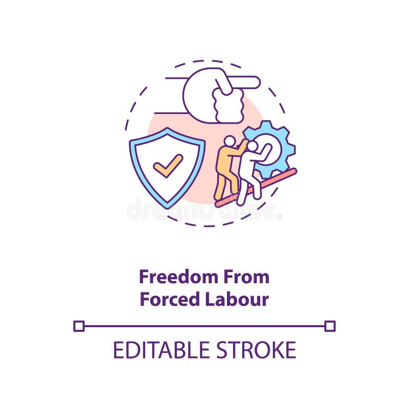 Freedom from Forced Labour Concept Icon Stock Vector - Illustration of ...