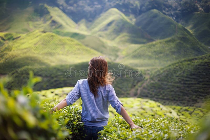 Freedom girl with hands up stock image. Image of freedom - 52044837