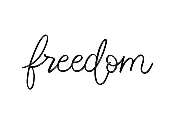 Freedom Hand Lettering on White Background Stock Vector - Illustration ...
