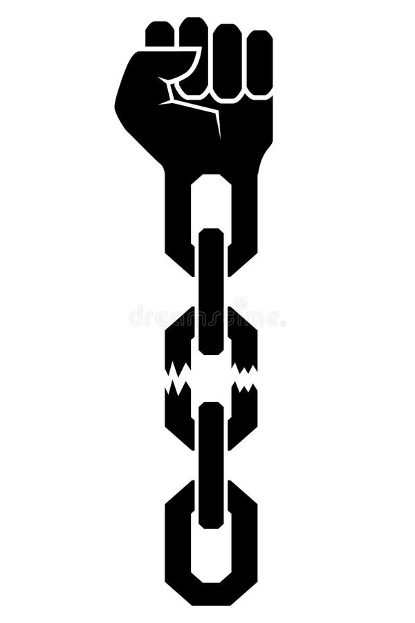 Freedom Icon. Hand Breaking Chains, Freedom Concept Stock Illustration ...