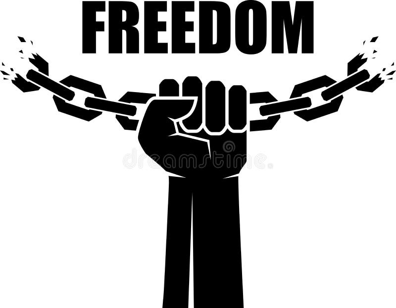 Freedom Icon. Human Hands and Broken Chain .Freedom Concept Stock ...