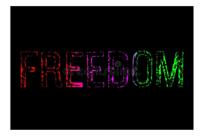Freedom Lettering Text Illustration Photos with Black Background Stock ...