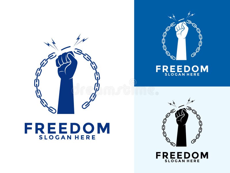 Freedom Logo Vector Design, Break the Chain Logo Icon Stock Vector ...