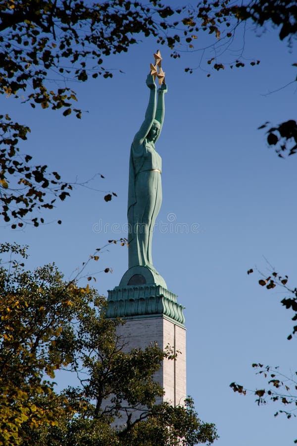 Freedom Monument in Riga stock image. Image of lady, dream - 21981833
