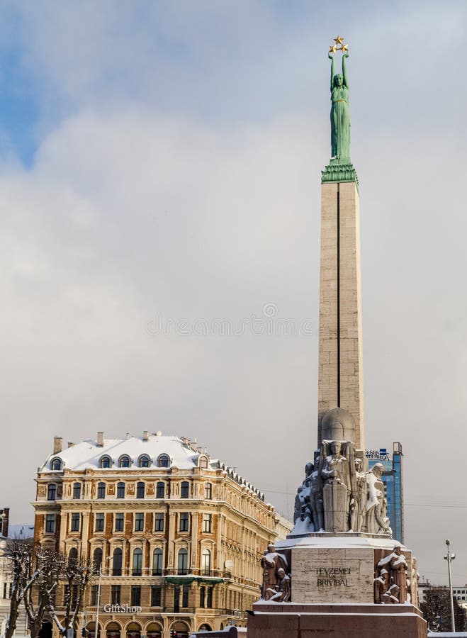 The Freedom Monument in Riga during the Day Editorial Photo - Image of ...
