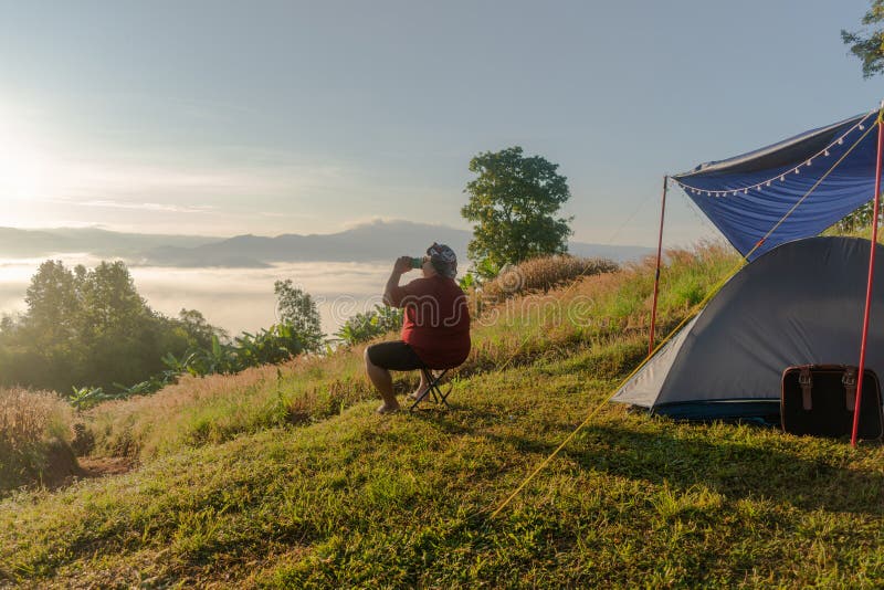 The Freedom of Office Workers Who Want To Go Camping Stock Image ...