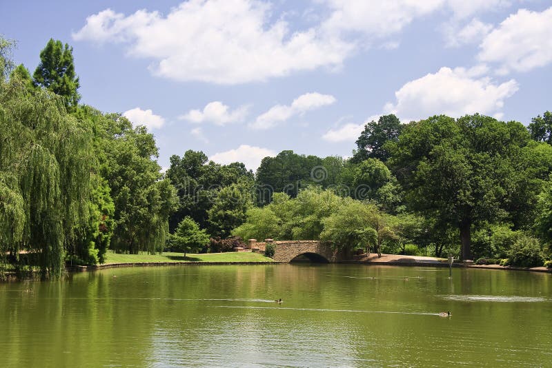 Freedom Park Bridge stock image. Image of skies, lake - 10203373