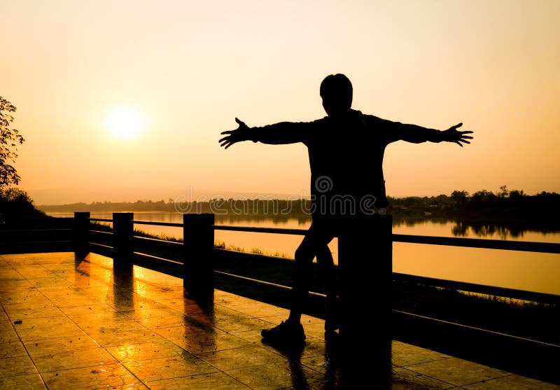 Freedom of People at Sunset Stock Image - Image of summer, active: 40309445