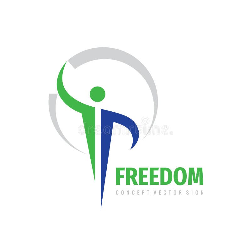 Freedom People Vector Logo Design. Human Character Concept Sign. Stock ...