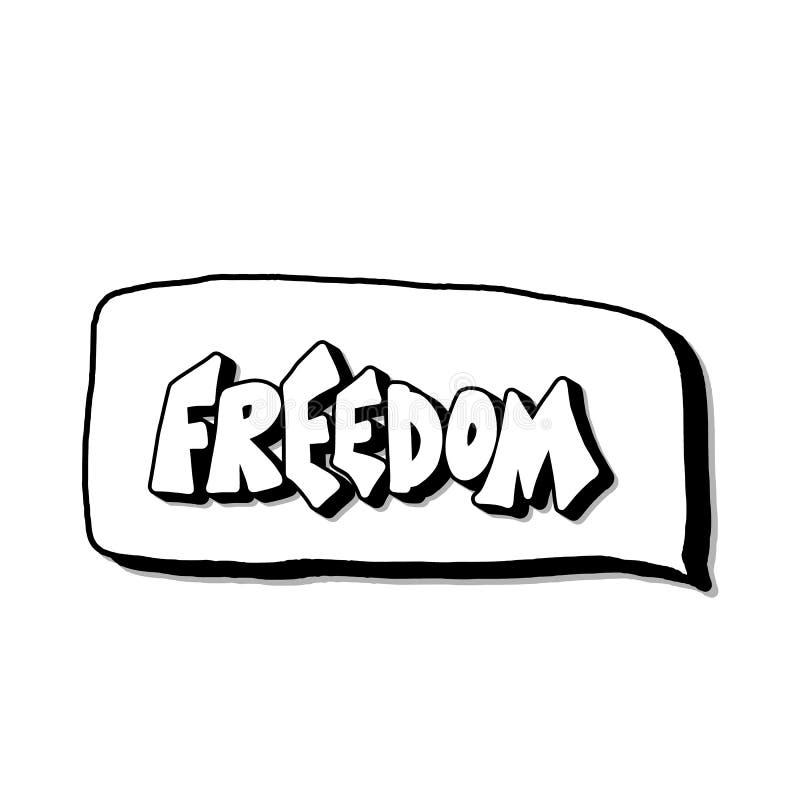 Freedom Quote. Vector Concept Desing Word. Stock Vector - Illustration ...
