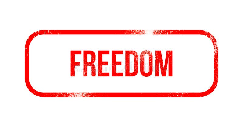 Freedom - Red Grunge Rubber, Stamp Stock Illustration - Illustration of ...