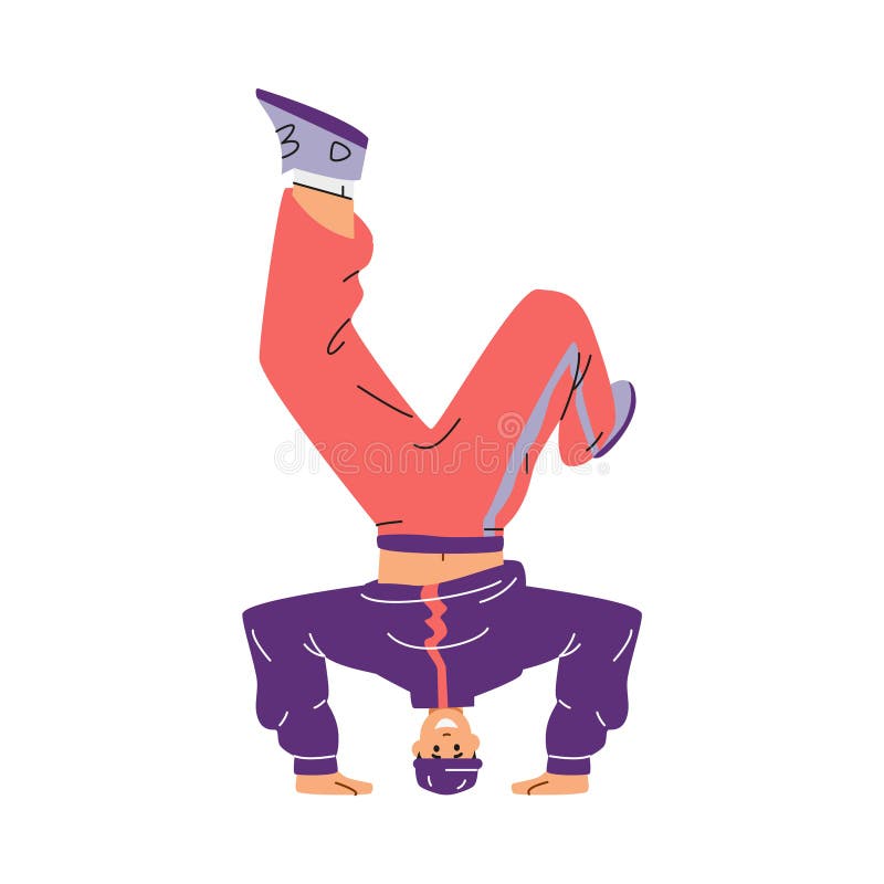 Vector Illustration of a Breakdance Dancer Standing in a Complex Dance ...