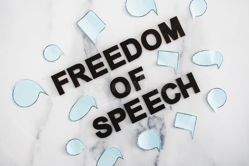 Freedom of Speech Text Surrounded by Group of Different Comic Bubbles ...