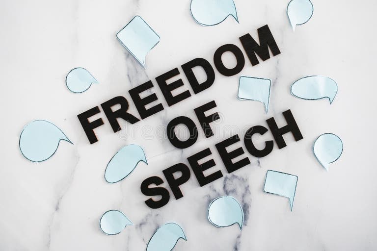 Freedom of Speech Text Surrounded by Group of Different Comic Bubbles ...