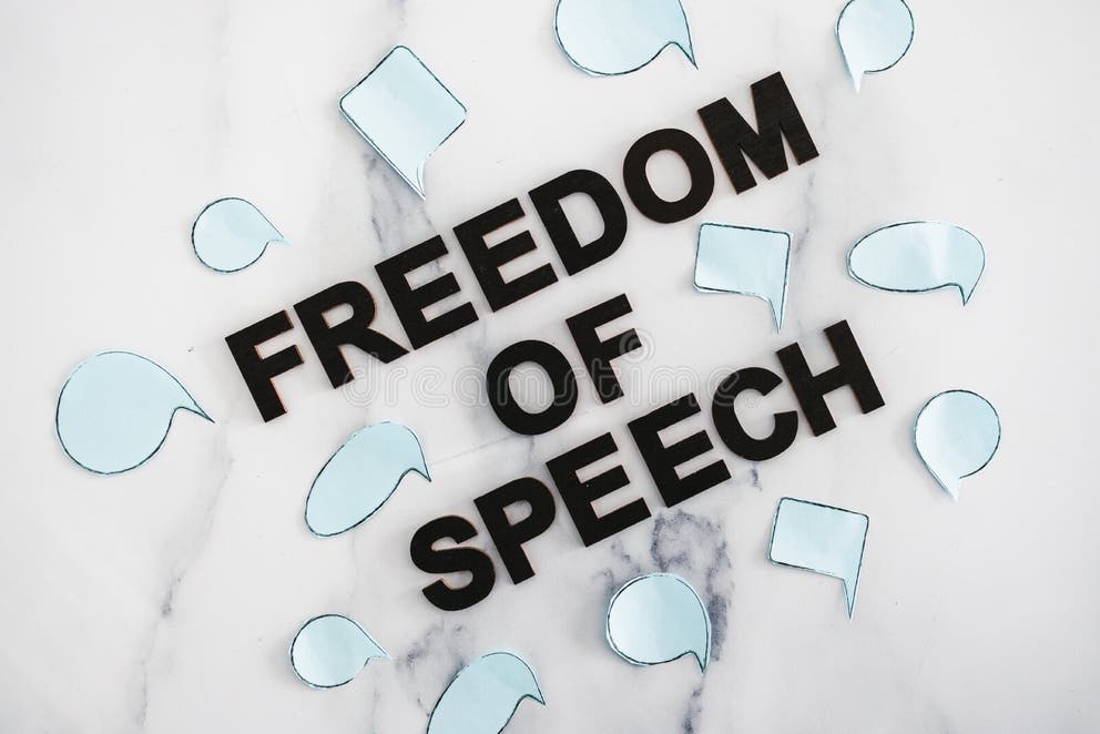 Freedom of Speech Text Surrounded by Group of Different Comic Bubbles ...