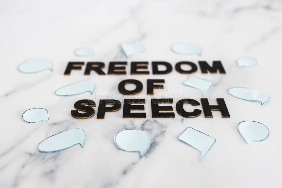 Freedom of Speech Text Surrounded by Group of Different Comic Bubbles ...