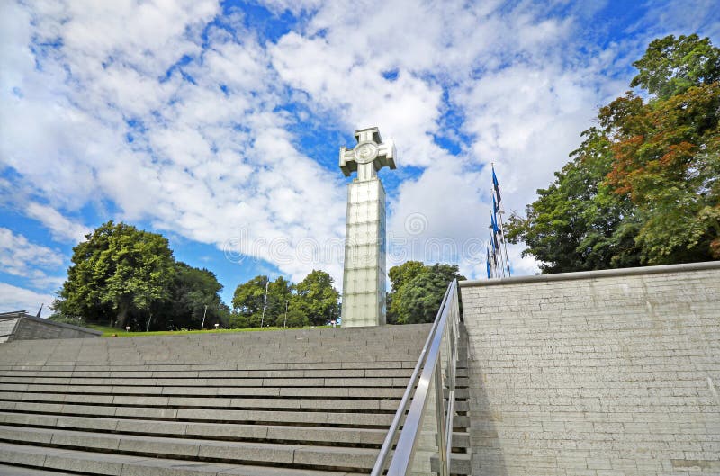 Freedom Square - Town Square at Tallinn, Estonia Stock Photo - Image of ...