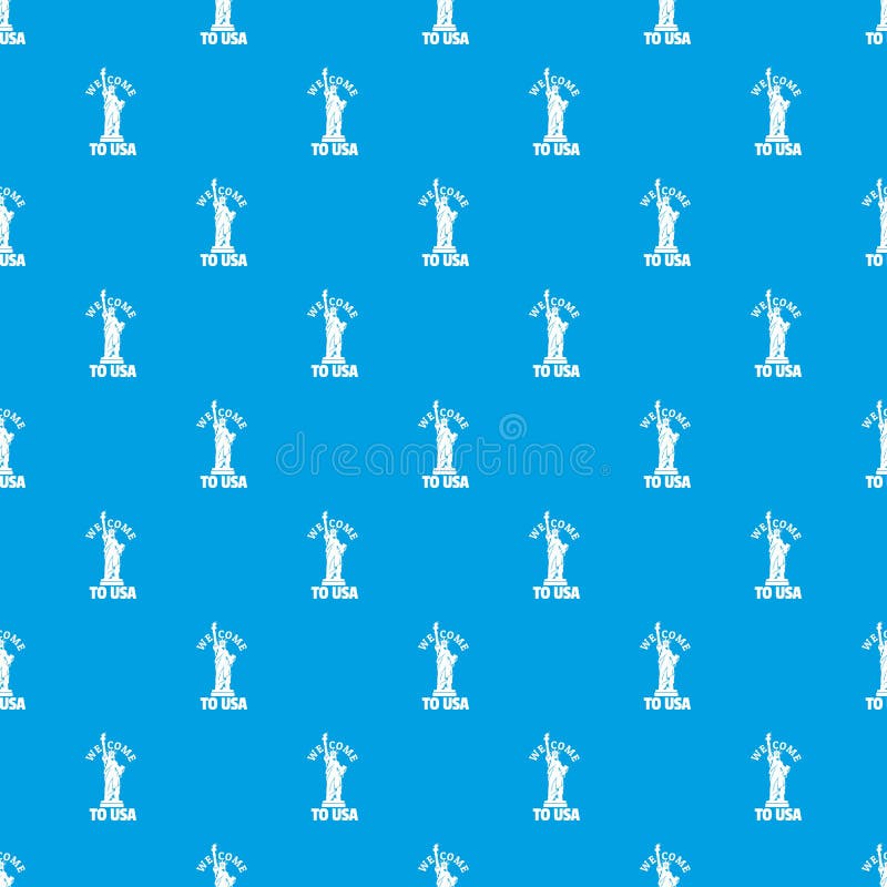 Freedom Statue Pattern Vector Seamless Blue Stock Vector - Illustration ...