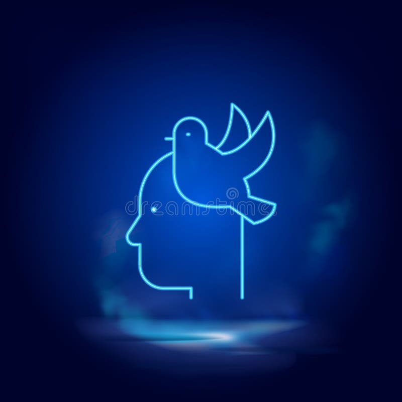 Freedom Symbol Neon Icon. Blue Neon Vector Icon Stock Illustration ...