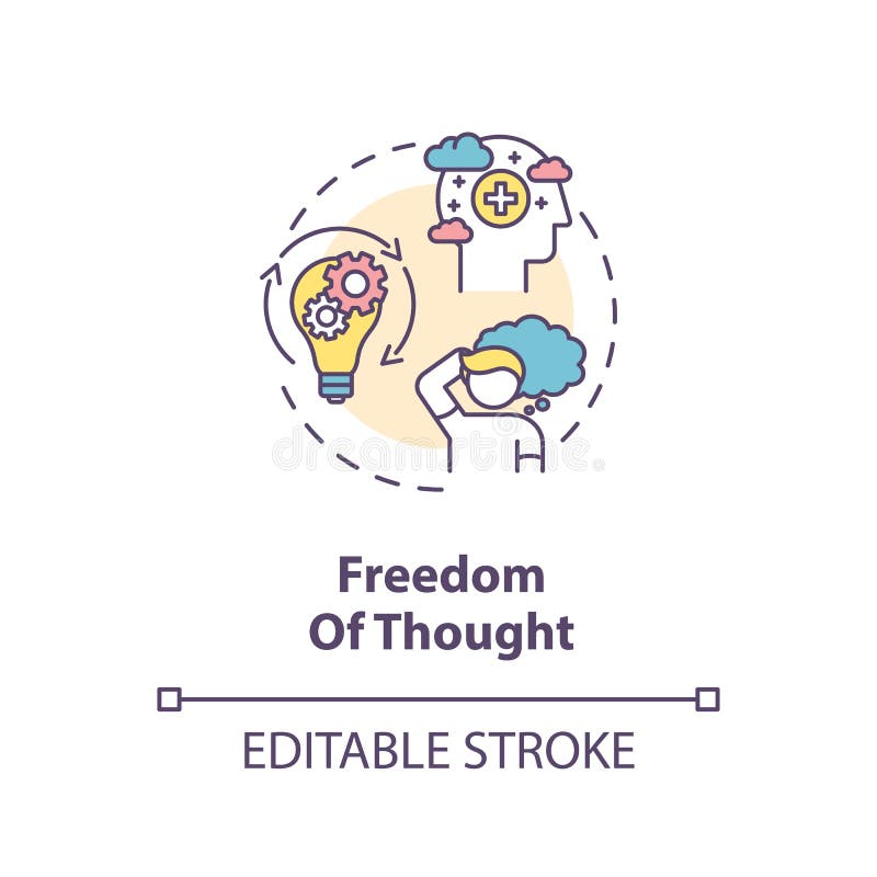 Freedom of Thought Concept Icon Stock Vector - Illustration of isolated ...