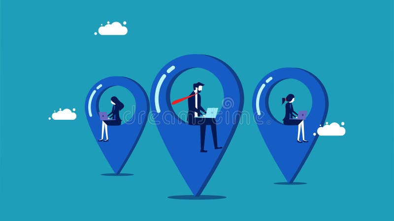 Freedom To Work. Businessman Working in a Location on a Map Using a ...