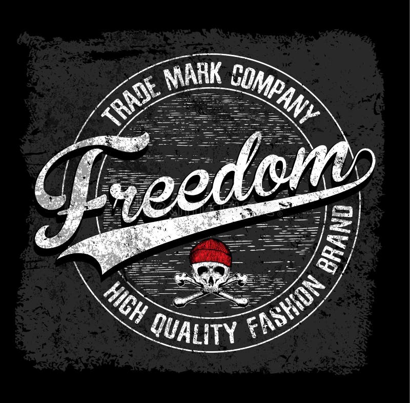 Freedom Typography Tee Graphic Design Stock Vector - Illustration of ...