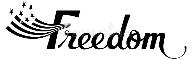 Freedom - Custom Calligraphy Text Stock Vector - Illustration of ...