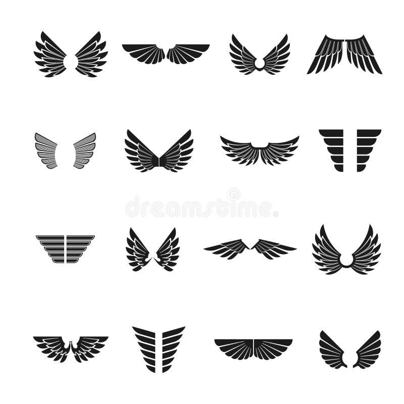 Freedom Wings Emblems Set. Heraldic Coat of Arms Decorative Logos ...