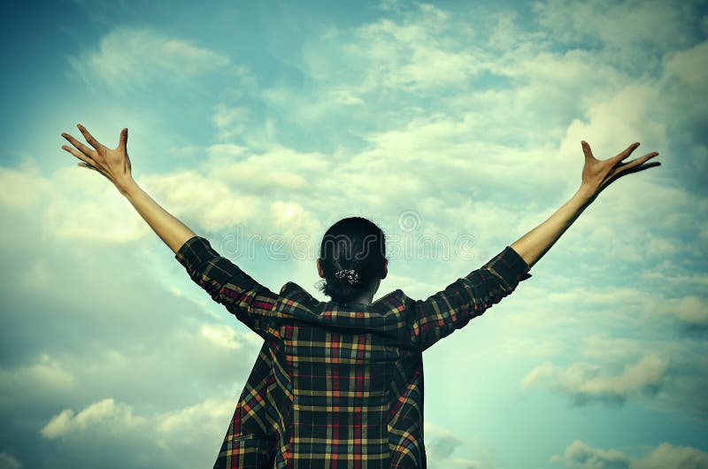 Freedom stock image. Image of meadow, cloud, action, adult - 40144239