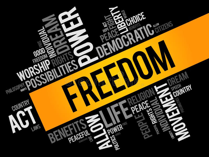 Freedom word cloud collage stock illustration. Illustration of politics ...