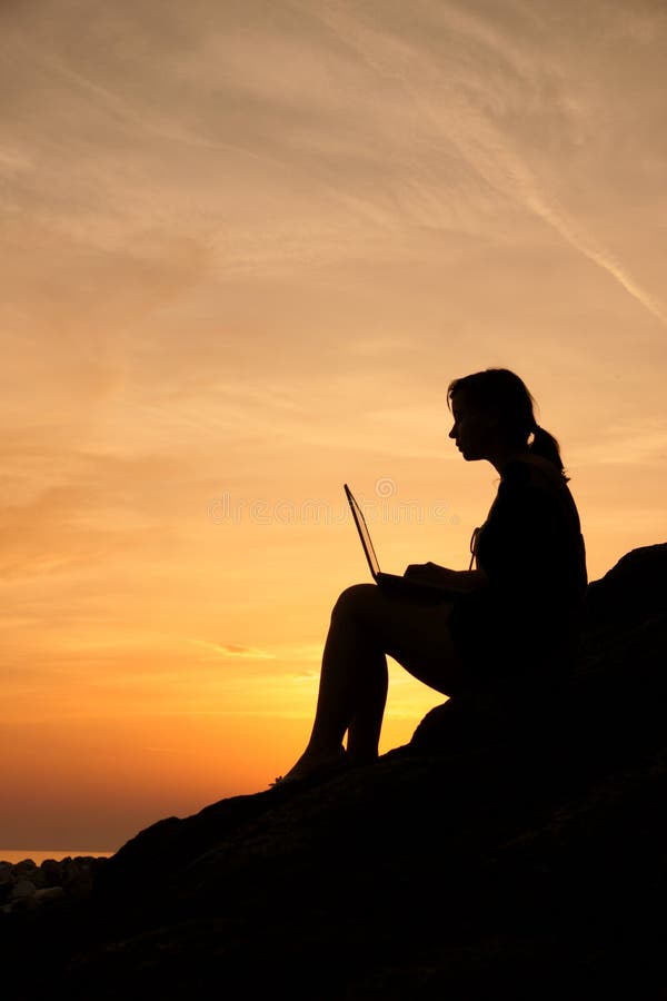 Freedom at work stock photo. Image of laptop, view, profile - 9718682