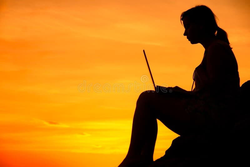 Freedom at work stock photo. Image of laptop, view, profile - 9718682