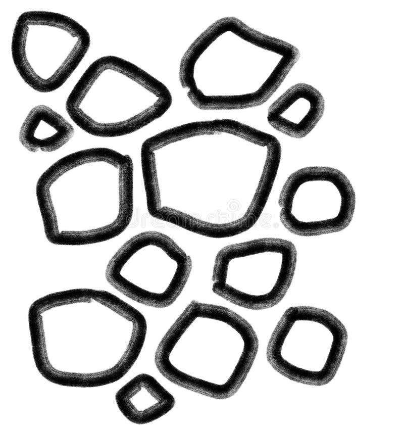 Freeform Hand Doodle Freehand Pebble Line and Shape Sketch Stock ...