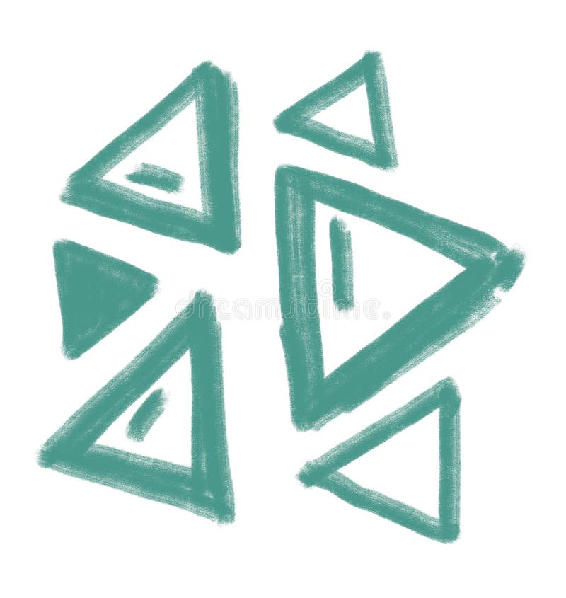 Freeform Hand Doodle Freehand Triangles Line and Shape Sketch Stock ...