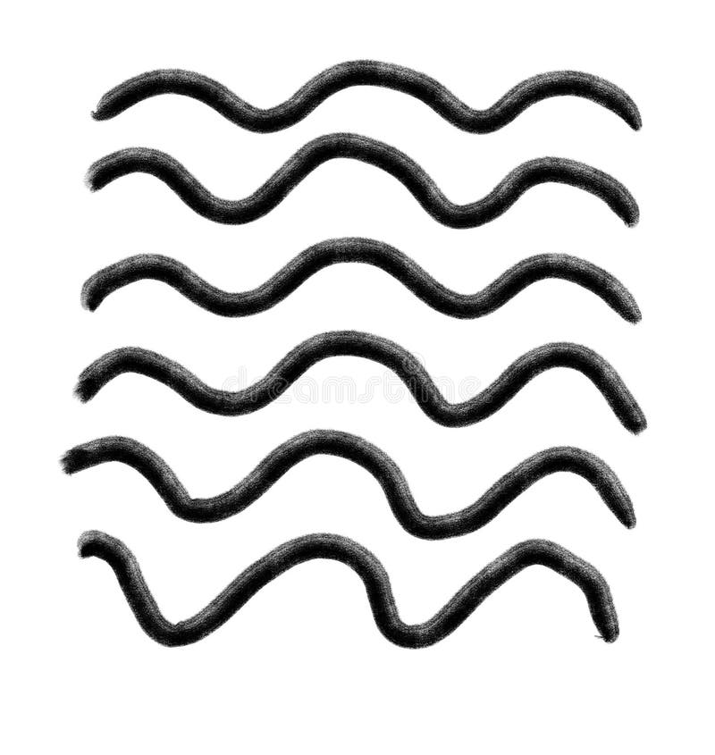 Freeform Hand Doodle Freehand Wave Line and Shape Sketch Stock ...