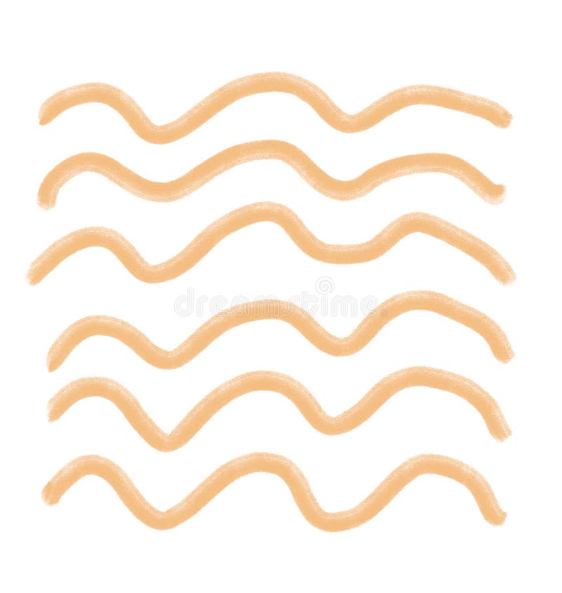 Freeform Hand Doodle Freehand Wave Line and Shape Sketch Stock ...