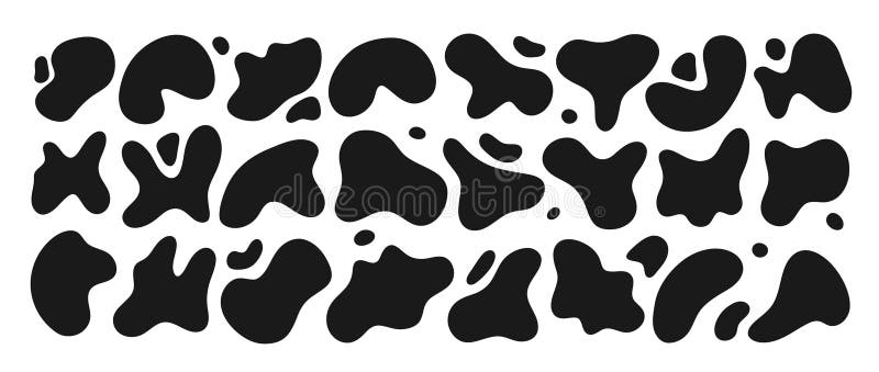 Freeform Set. Collection of Hand Drawn Abstract Irregular Blobs. Trendy ...