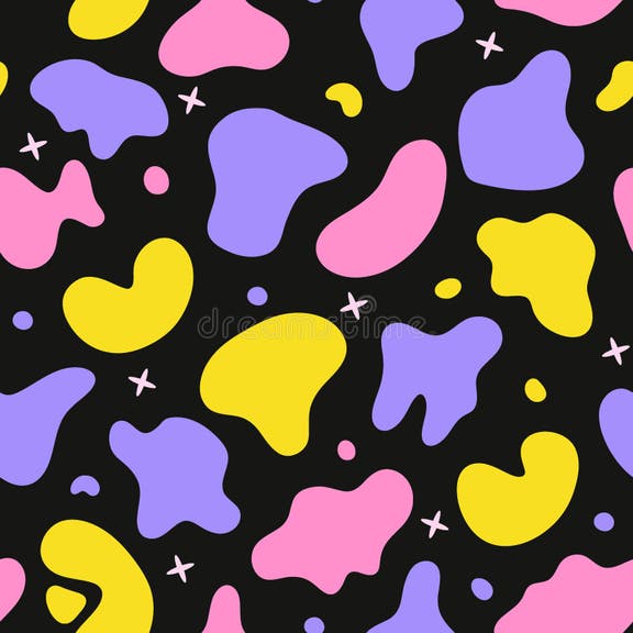 Freeform Shape Seamless Pattern With Abstract Irregular Random Blobs