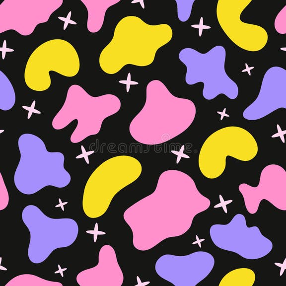 Freeform Shape. Seamless Pattern with Hand Drawn Abstract Irregular ...