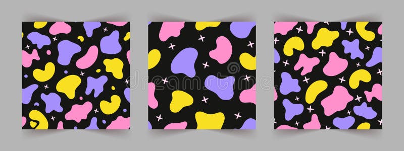 Freeform Shape. Set of Seamless Patterns with Abstract Irregular Random ...