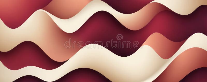 Freeform Shapes in Maroon and Antique White Stock Illustration ...