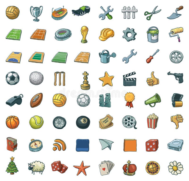 Freehand Assorted Icons stock illustration. Illustration of icons ...