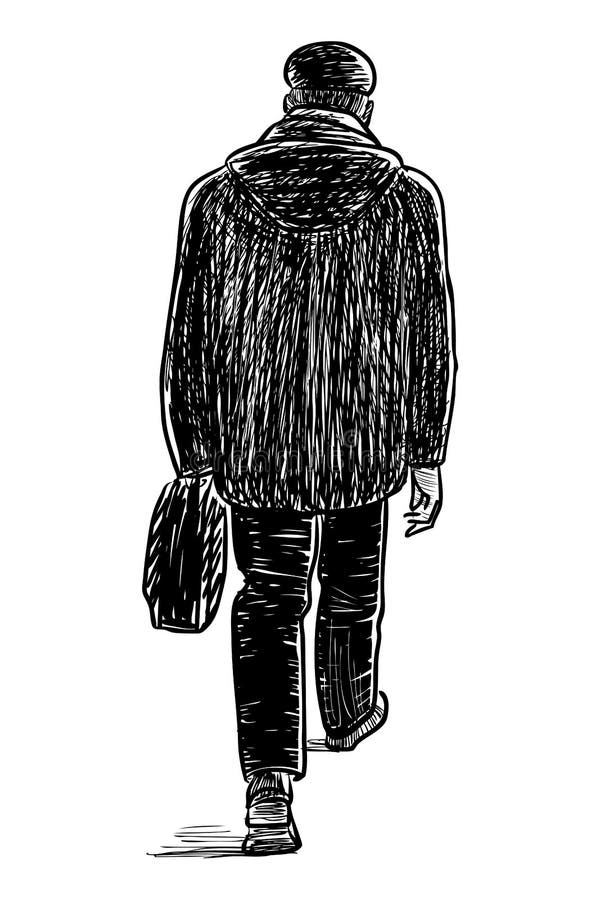 Sketch Man Walking Back Stock Illustrations – 515 Sketch Man Walking ...