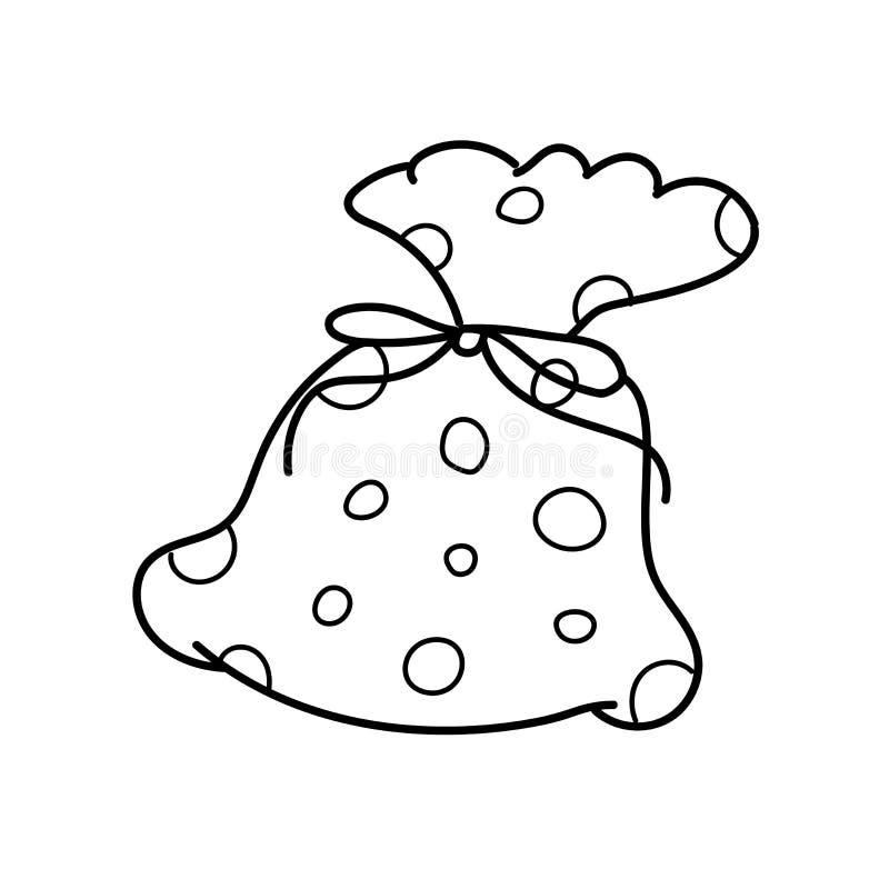 Freehand Drawing Gift Bag Illustration. Stock Illustration ...