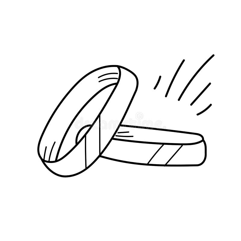 Freehand Drawing Gold Ring Illustration. Stock Illustration ...