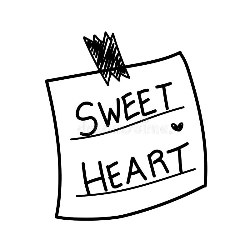Freehand Drawing Love Note Illustration. Stock Illustration ...