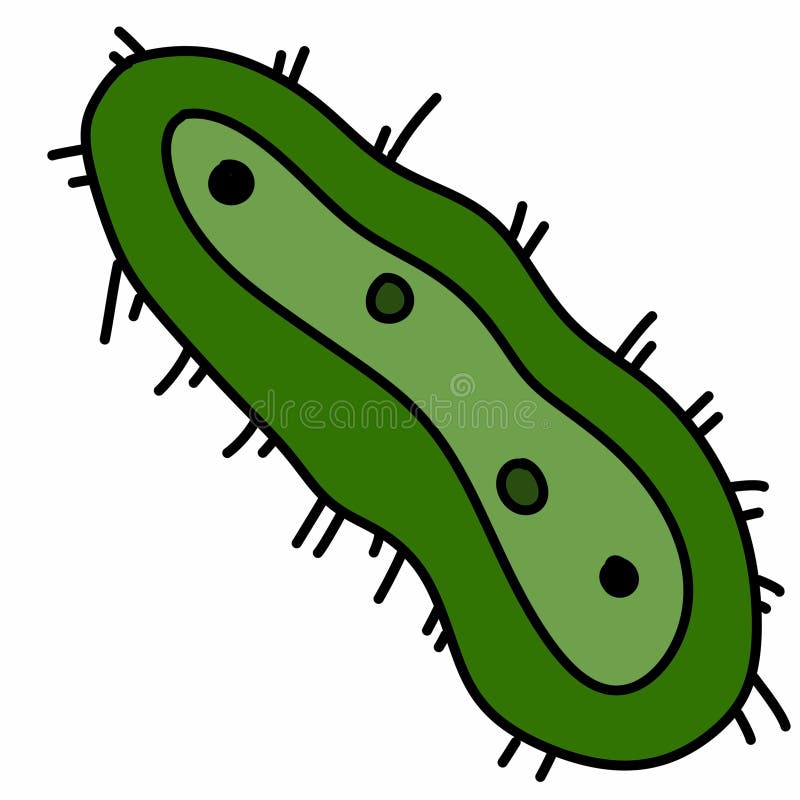 Freehand Drawn Cartoon Bacteria of Microbe Stock Illustration ...