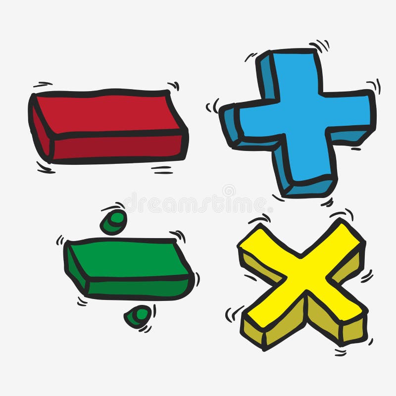 Freehand Drawn Cartoon Math Symbols Stock Vector - Illustration of ...