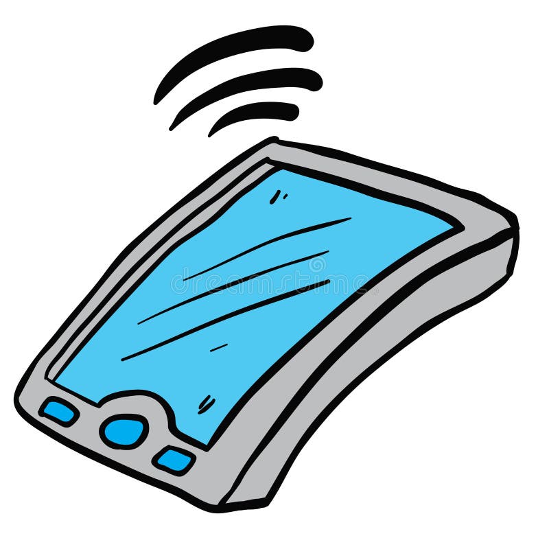 Freehand Drawn Cartoon Mobile Phone Stock Vector - Illustration of ...