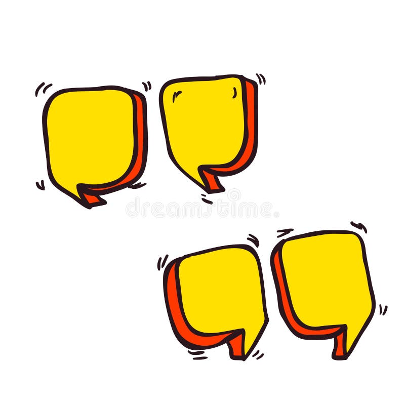 Freehand Drawn Cartoon Quotation Marks Stock Vector - Illustration of ...